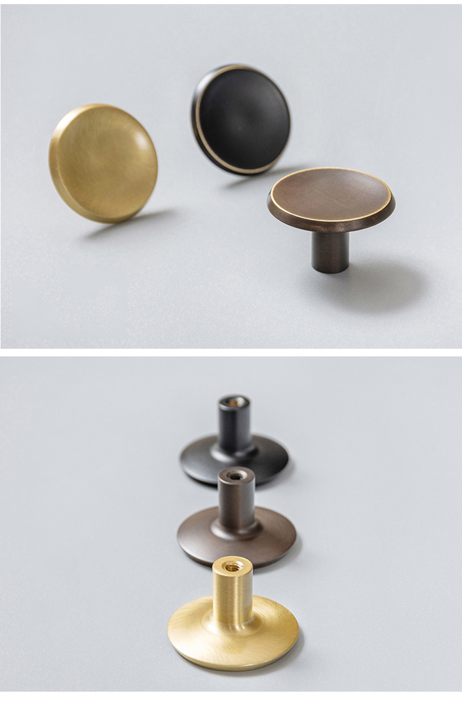 Round Brass Wardrobe Pulls Bedroom Cabinet Handles Kitchen Knobs Home ...