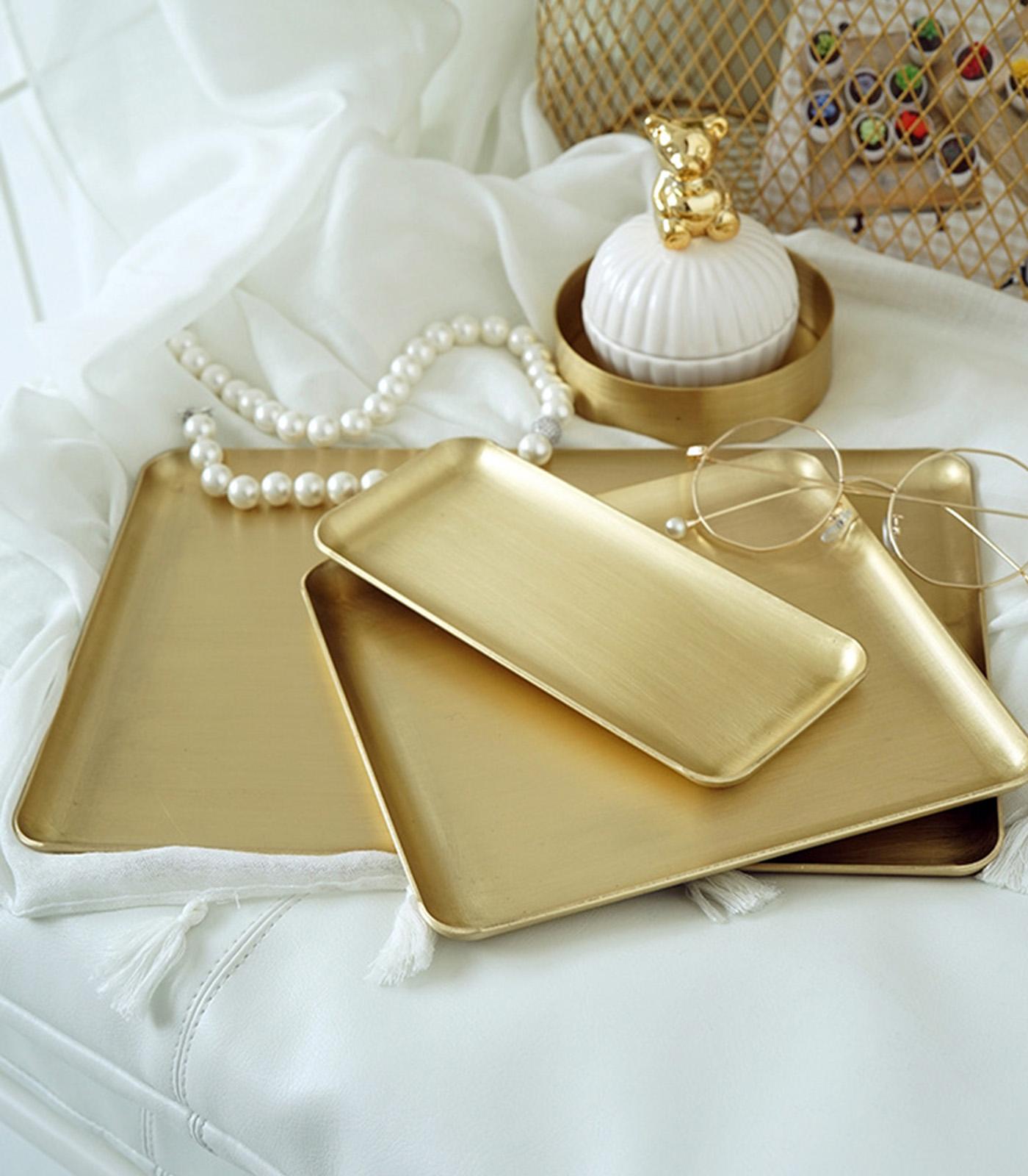 Simple Design Brass Tray Metal Jewelry Plate Home Decoration ...