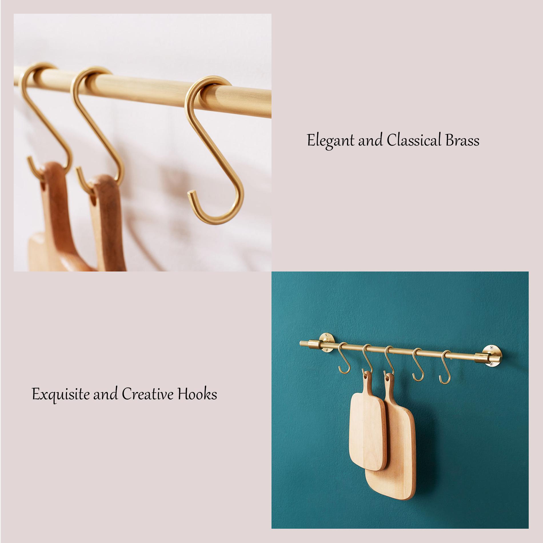 Light Luxury Brass Coat Hook European Style S-shape Hook Single Coat ...