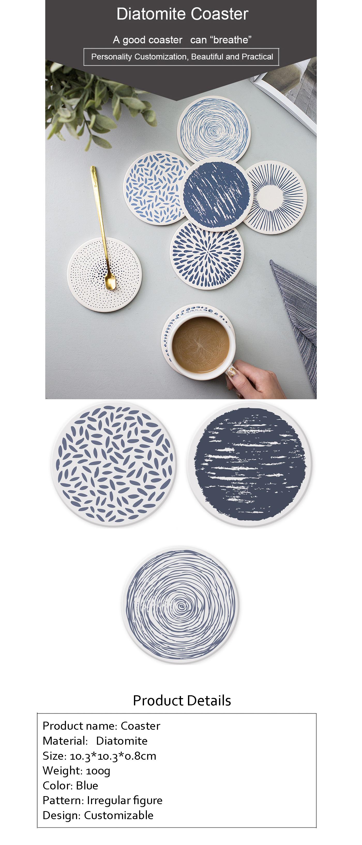 Maxery Custom Wholesale Diatomaceous Earth Coasters Absorbent Mats ...