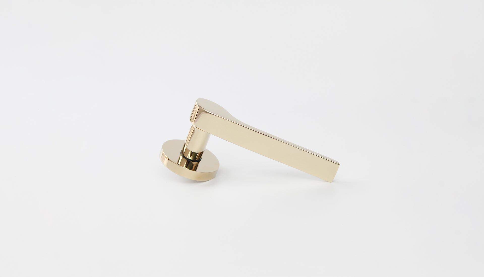 Maxery Luxury Light Gold Lever Door Handle For Interior Door With Lock