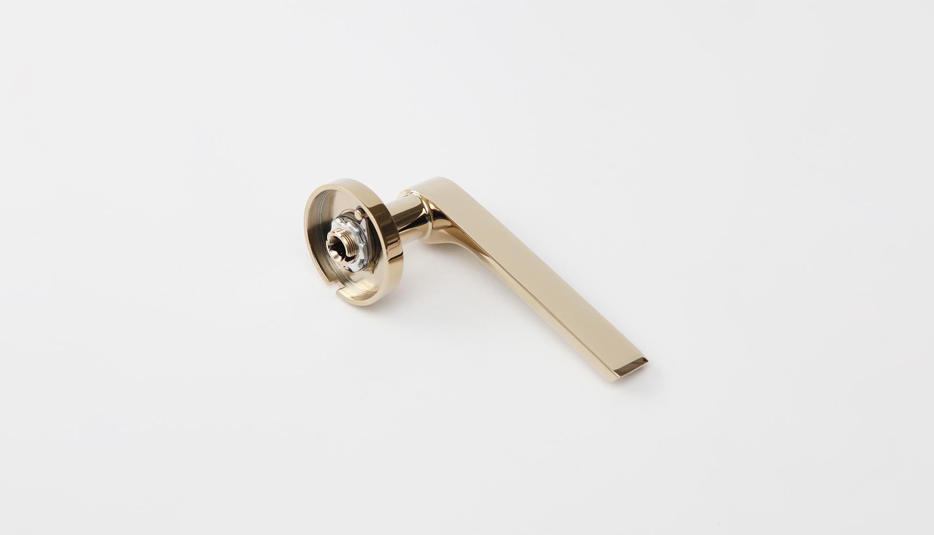 Maxery Luxury Light Gold Lever Door Handle For Interior Door With Lock